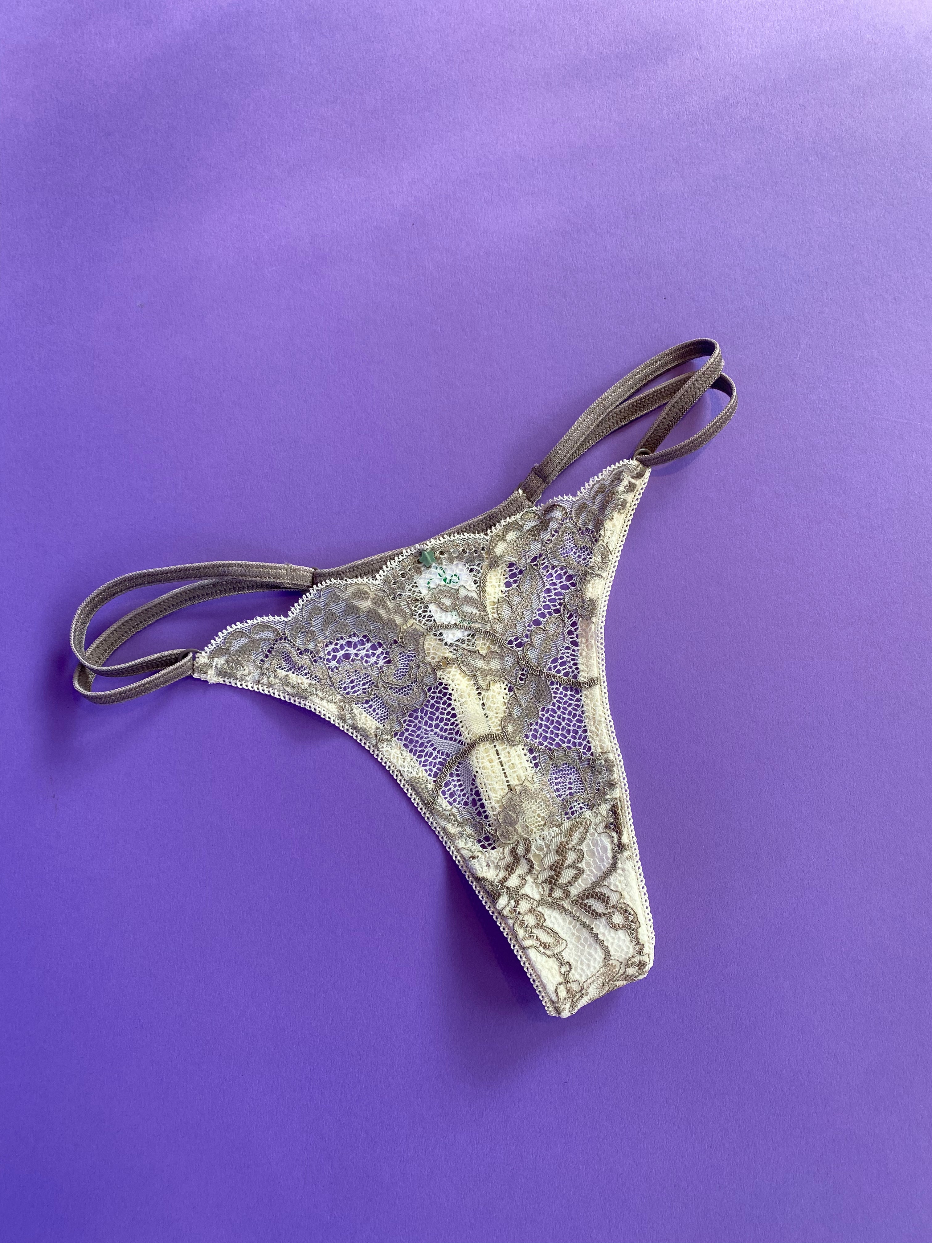 Clo: Fortuna Lace Adjustable String Thong - White Storm – Azaleas