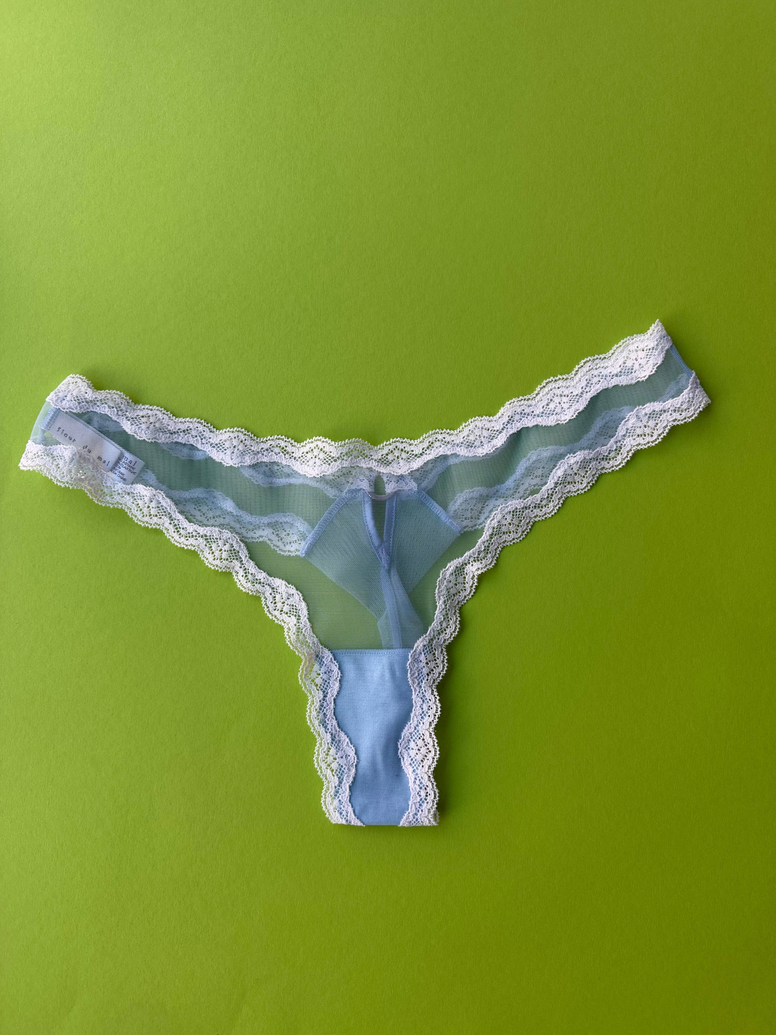 Fleur du Mal: Sheer Tulle Thong - Light Sky – Azaleas